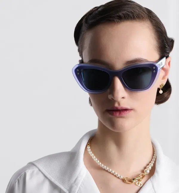 Dior Cat Eye Acetate Sunglasses - Blue