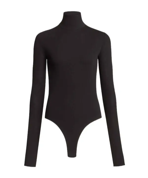 Alaïa Fluid Jersey Heart Bodysuit - Black