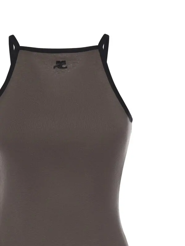 COURREGES Courrèges Strappy Square Neck Tank Top - Carbone/black
