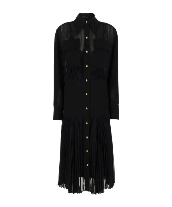 Proenza Schouler Long-sleeved Button-up Dress With Pleated Skirt