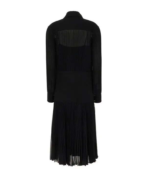 Proenza Schouler Long-sleeved Button-up Dress With Pleated Skirt