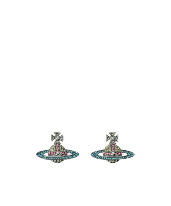 VIVIENNE WESTWOOD Kika Logo Embellished Earrings - Gray