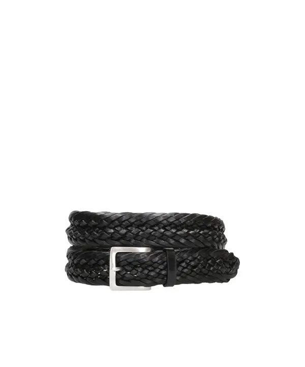 ORTIGNI Woven Leather Belt - Black