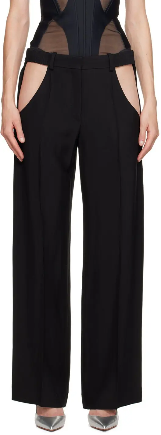 MUGLER Cut-out Wide-leg Trousers