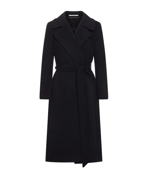 Tagliatore Belted Wool Coat - Black