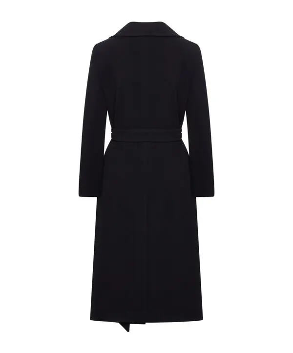 Tagliatore Belted Wool Coat - Black