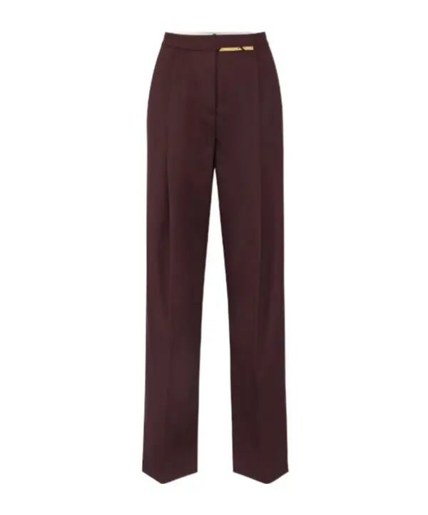Elisabetta Franchi Jewel Plaque Cool Wool Trousers