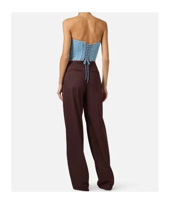 Elisabetta Franchi Jewel Plaque Cool Wool Trousers