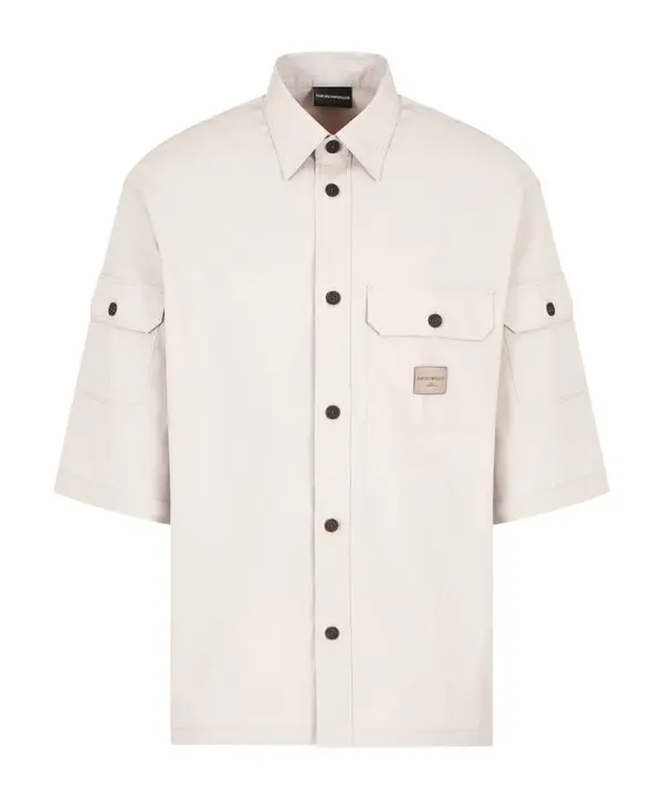 Emporio Armani Logo-appliqué Shirt - Almond-colored
