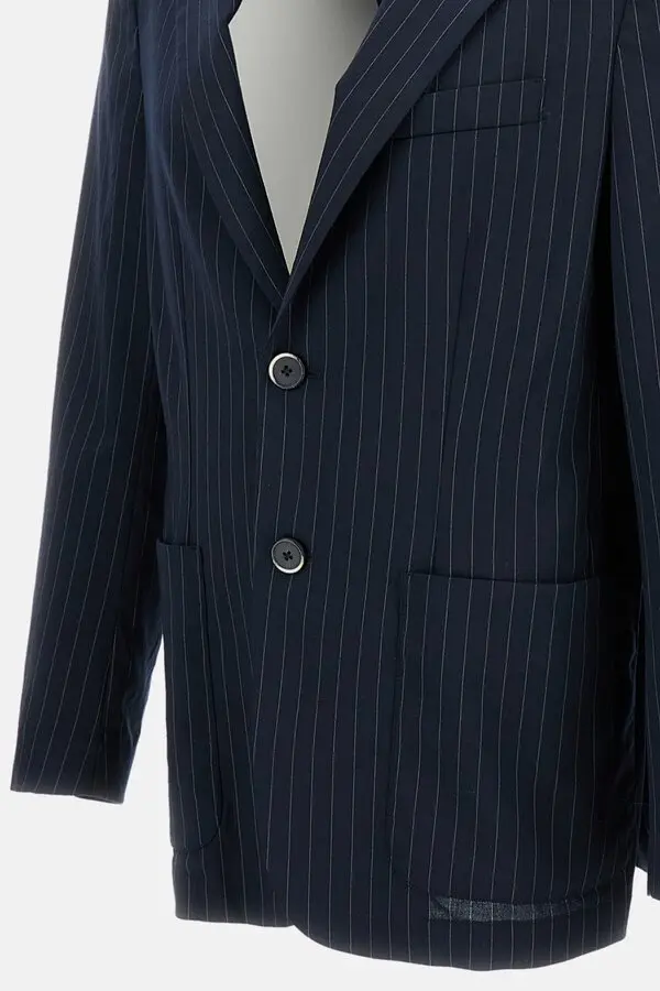 Barena Venezia Striped Single-breasted Blazer - Black