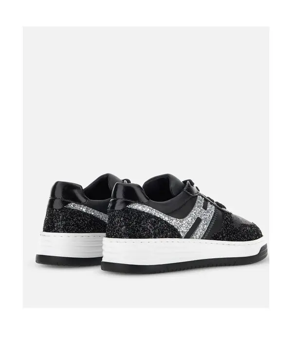 Hogan H630 Low-top Sneakers With Glitter Accents - Black