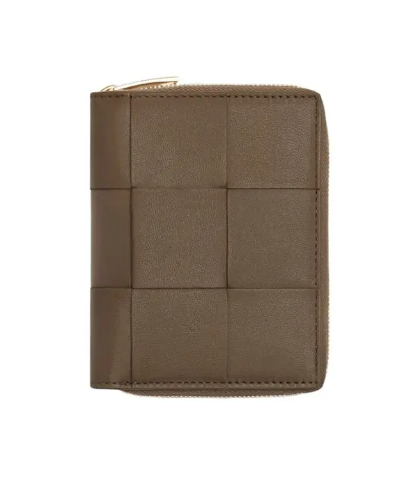 Bottega Veneta Small Cassette Compact Zip Around Wallet - Brown