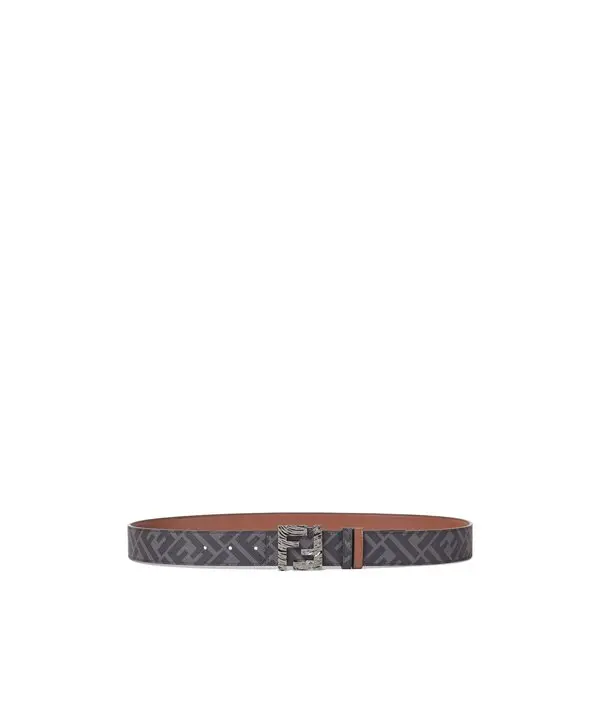 Fendi Ff Squared Reversible Belt - Brown
