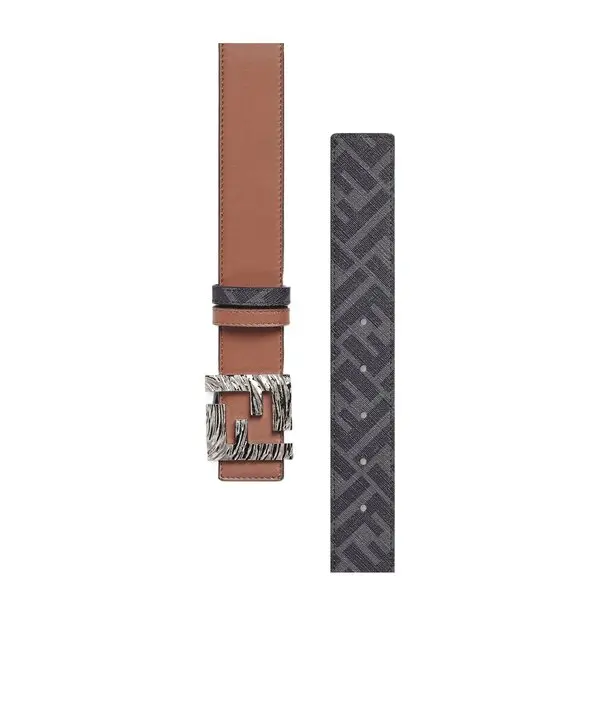 Fendi Ff Squared Reversible Belt - Brown