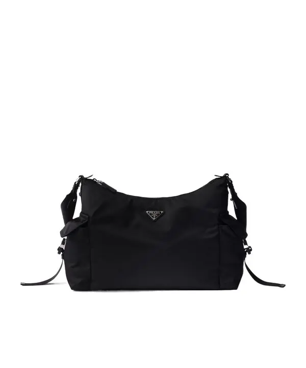 Prada Re-nylon And Leather Shoulder Bag - Black