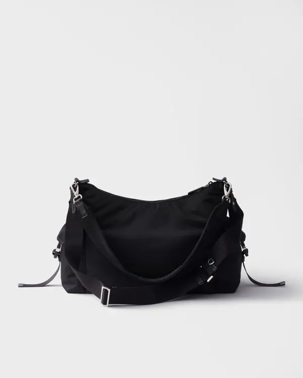 Prada Re-nylon And Leather Shoulder Bag - Black