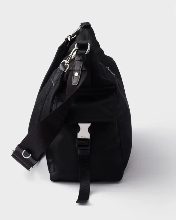 Prada Re-nylon And Leather Shoulder Bag - Black