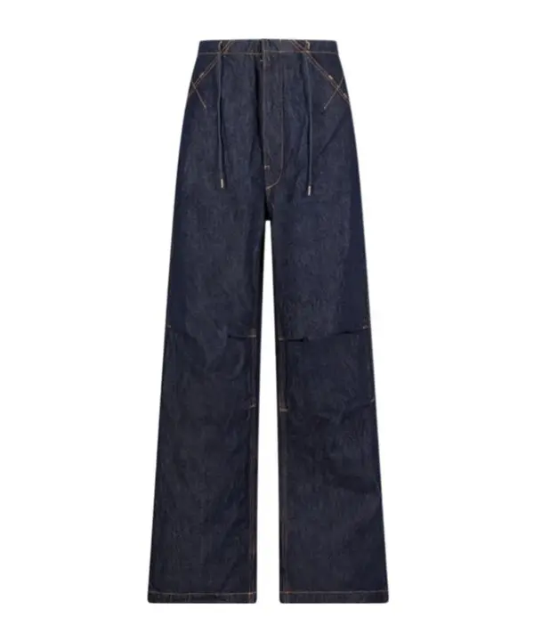 DARKPARK Daisy Contrast-stitching Wide Leg Jeans - Black