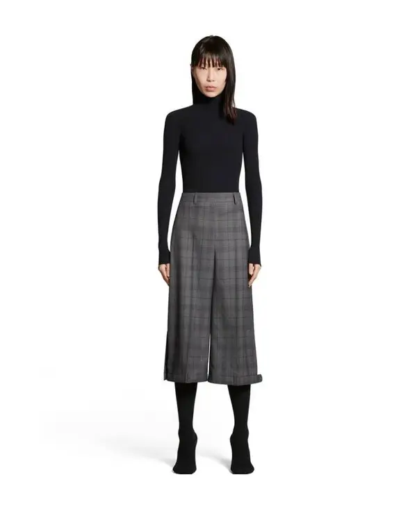 Balenciaga Checked Deconstructed Long Shorts