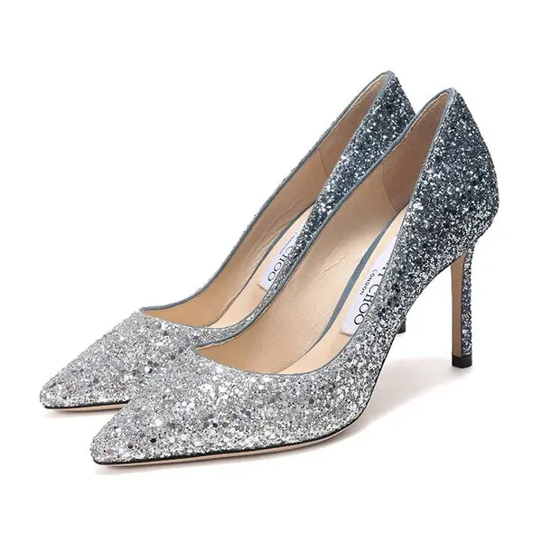 JIMMY CHOO Romy Glitter Pumps - Gray