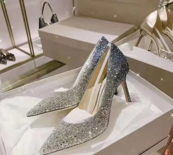 JIMMY CHOO Romy Glitter Pumps - Gray