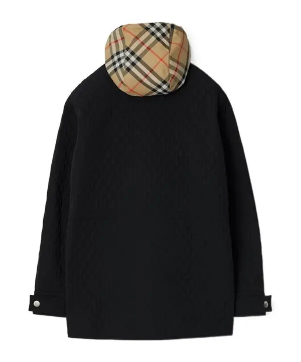 Burberry Long Sleeved Checked Hooded Jacket