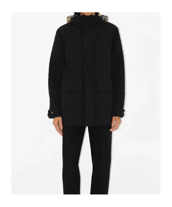 Burberry Long Sleeved Checked Hooded Jacket