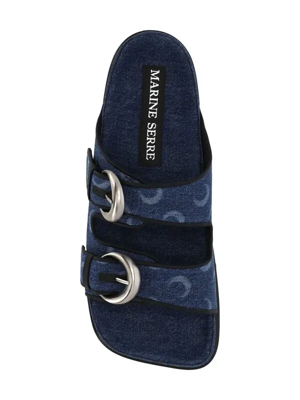 MARINE SERRE Flat Sandals With Buckle Detail