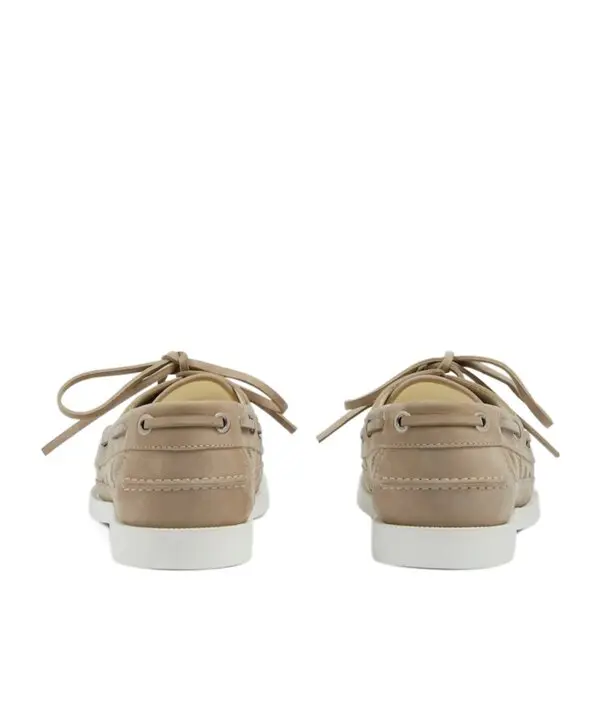 Gucci Gg Supreme Monogrammed Boat Loafers