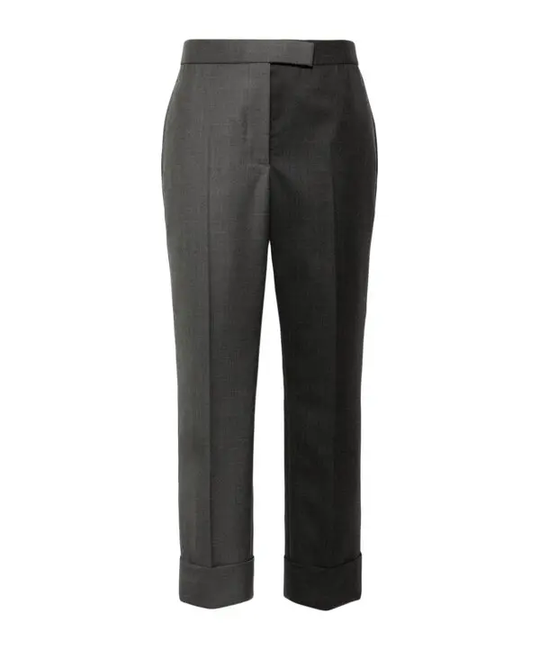 Thom Browne Colour-block Tapered-leg Trousers - Medium Gray