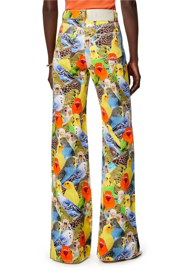 Loewe Parrot Print Slim Micro-flared Jeans