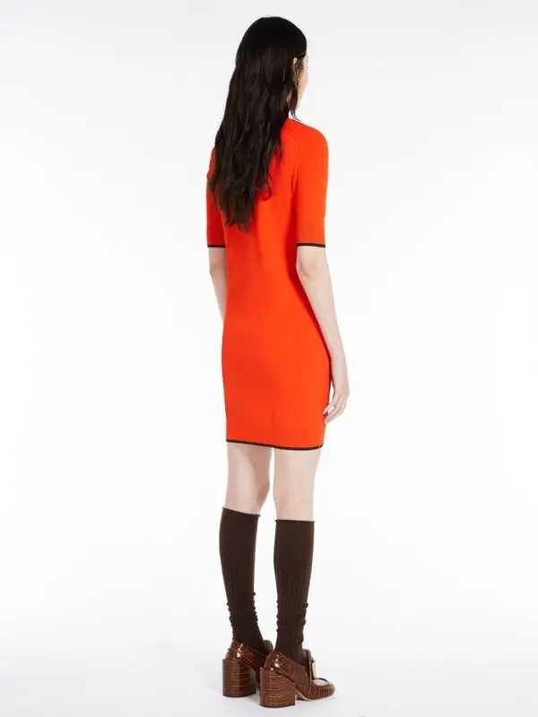 Sportmax Stretch Knit Dress With Ribbed Chest Pocket