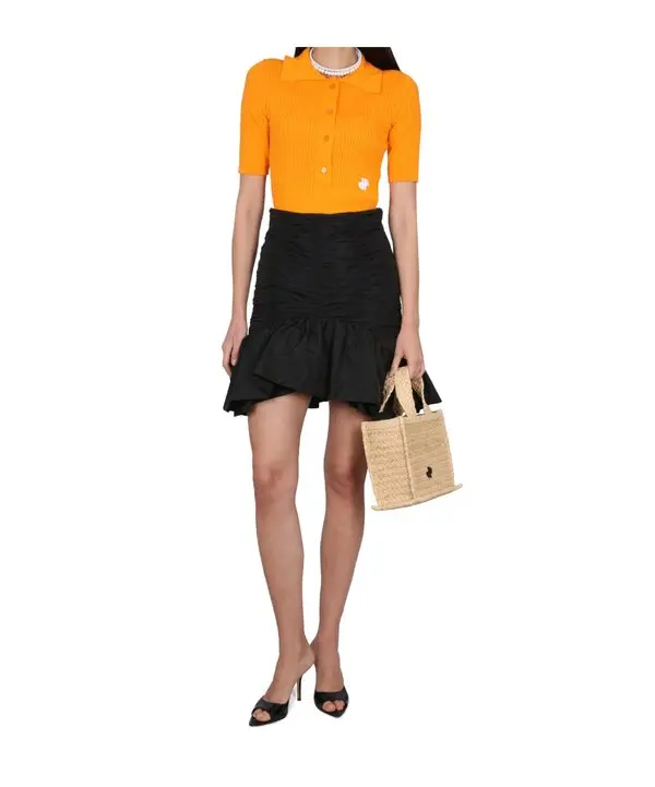 PATOU Ruched Ruffle Mini Skirt