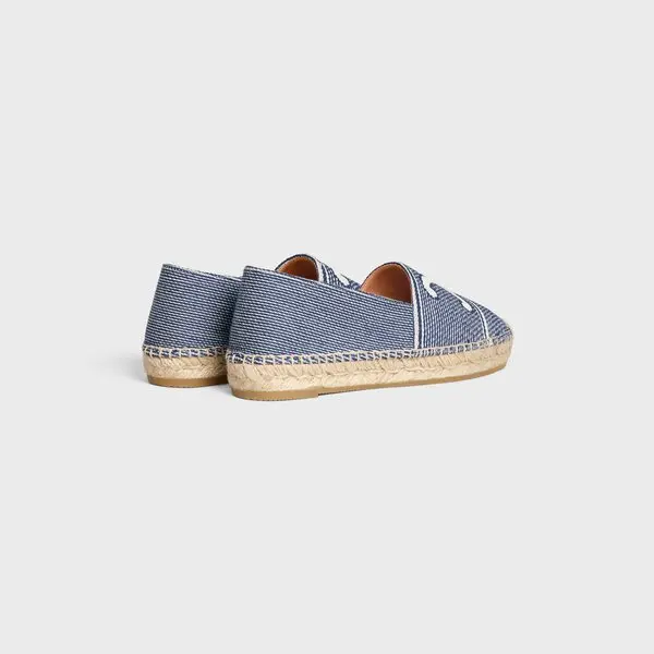 Celine Striped Textile Espadrilles With Triomphe Logo