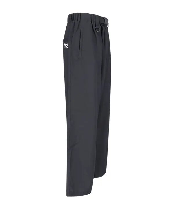 Y3 Logo Print Belted Trousers