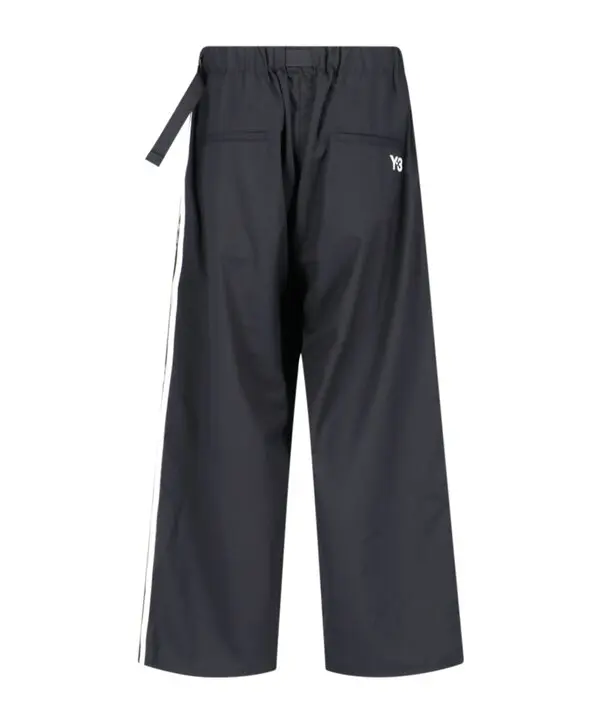 Y3 Logo Print Belted Trousers