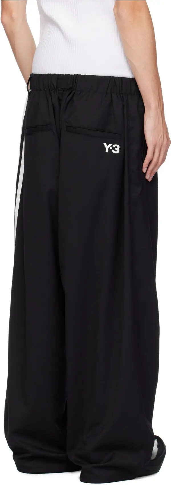 Y3 Logo Print Belted Trousers