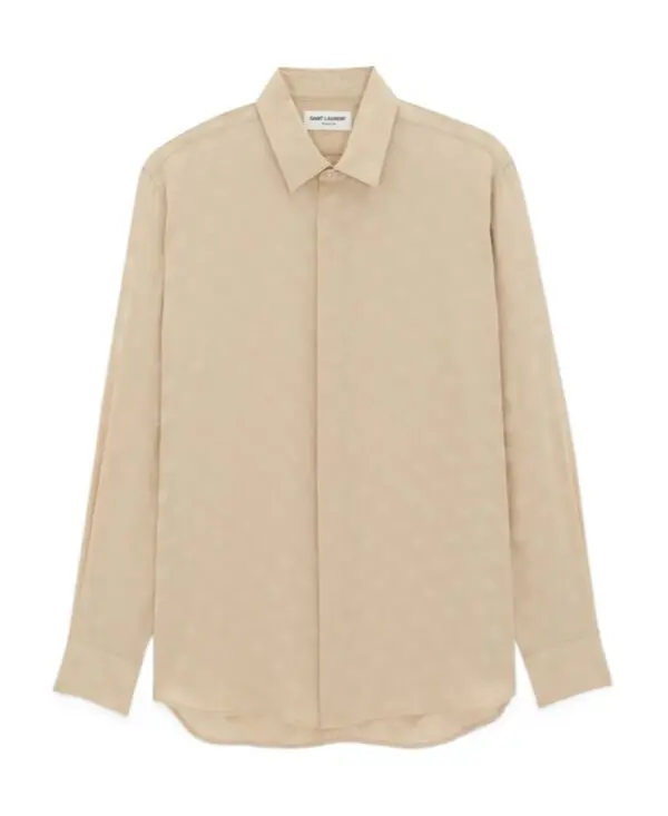 Saint Laurent Dotted Long-sleeved Shirt