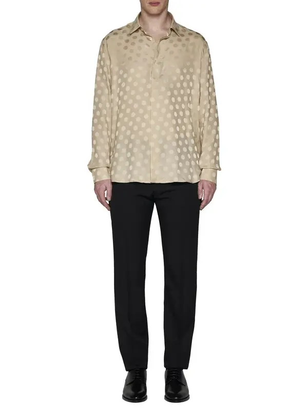 Saint Laurent Dotted Long-sleeved Shirt