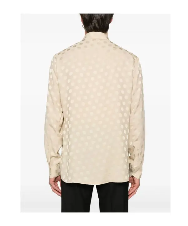 Saint Laurent Dotted Long-sleeved Shirt