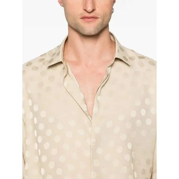 Saint Laurent Dotted Long-sleeved Shirt