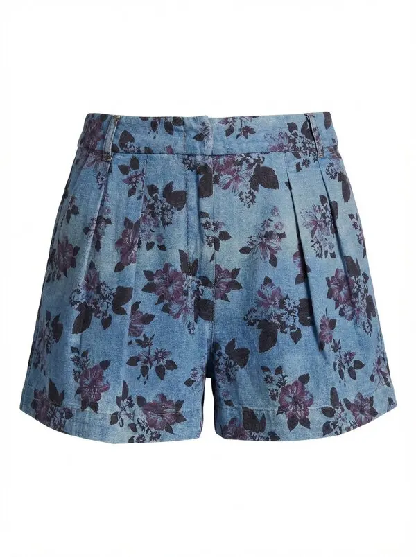 Sportmax Floral Pattern Belted Shorts