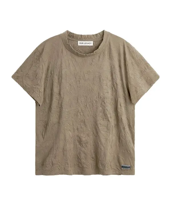 Our Legacy Crinkle Crew-neck T-shirt - Olive