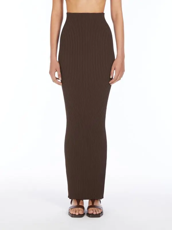 Max Mara Ribbed Knit Maxi Skirt
