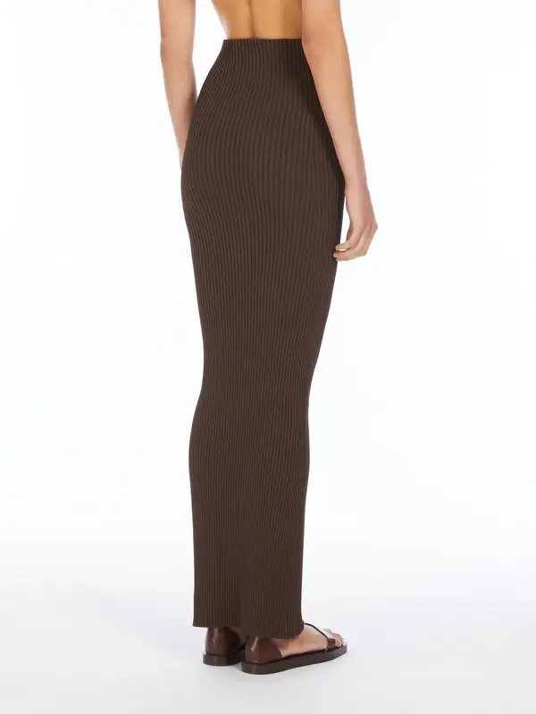 Max Mara Ribbed Knit Maxi Skirt