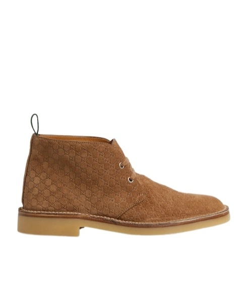 Gucci Gg Suede Ankle Boots - Camel