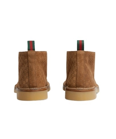 Gucci Gg Suede Ankle Boots - Camel