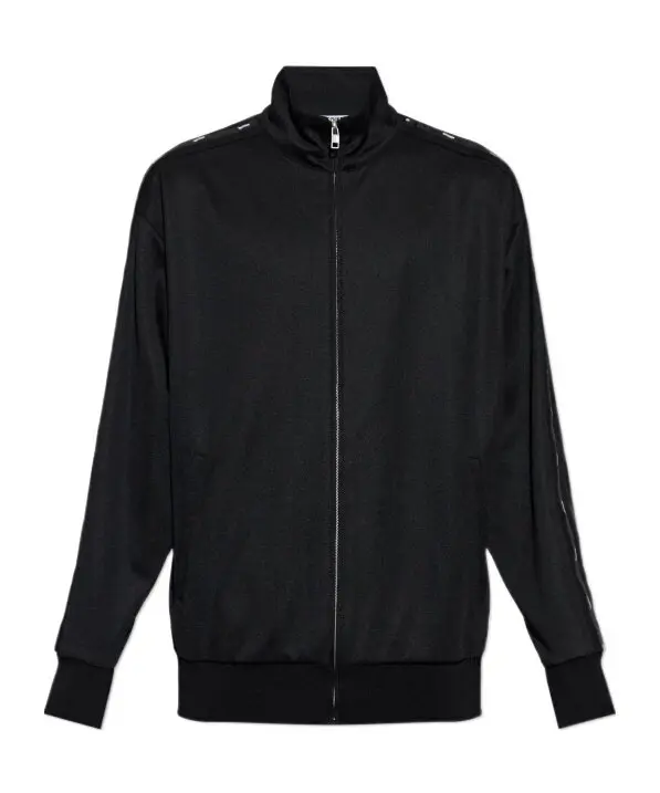 Moschino Zip-up Long Sleeve Sweatshirt - Black
