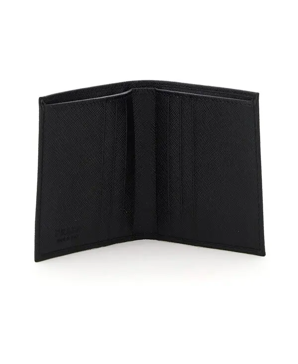 Prada Triangle Logo Bifold Wallet - Black