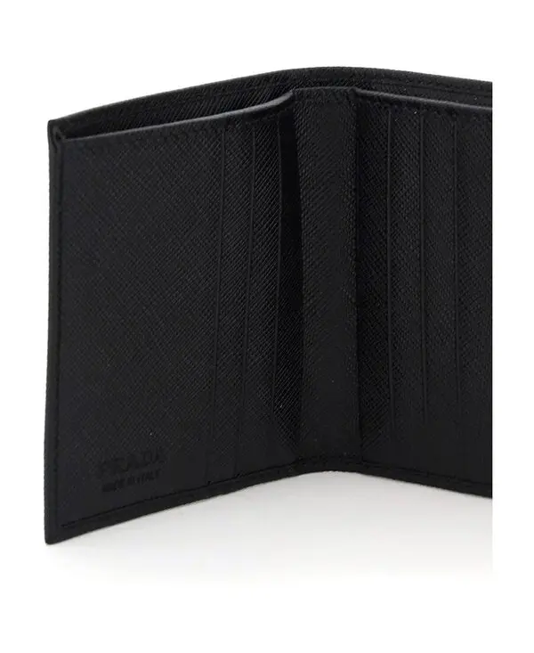 Prada Triangle Logo Bifold Wallet - Black